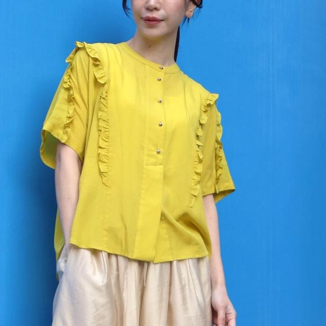 エトレリー（etre relie）/リネン混プチフリルブラウス