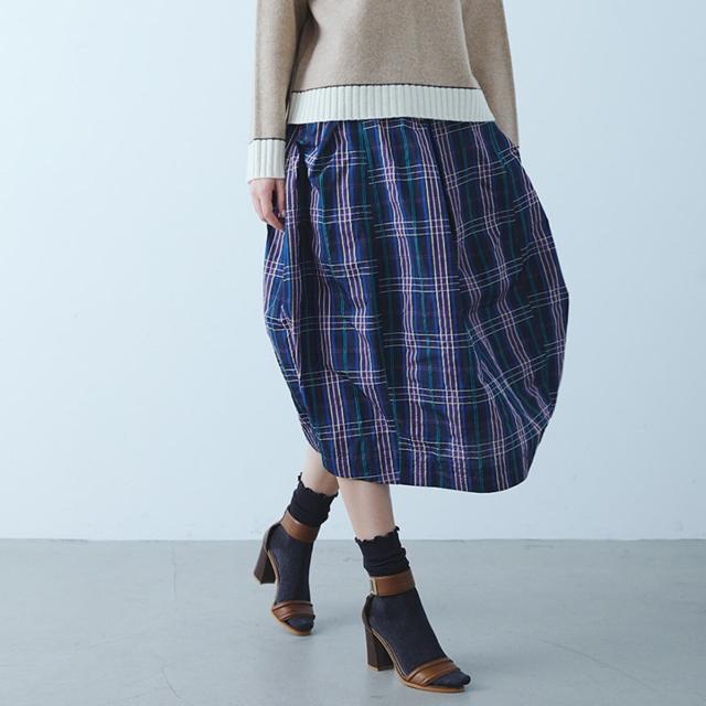 エトレリー（etre relie）/【etre relie】エコドビーチェックパレルスカート