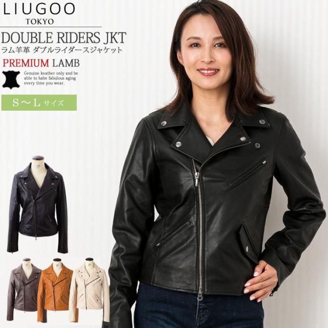 リューグー（LIUGOO）/LIUGOO 本革 ダブルライダースジャケット レディース リューグー DRY08LA