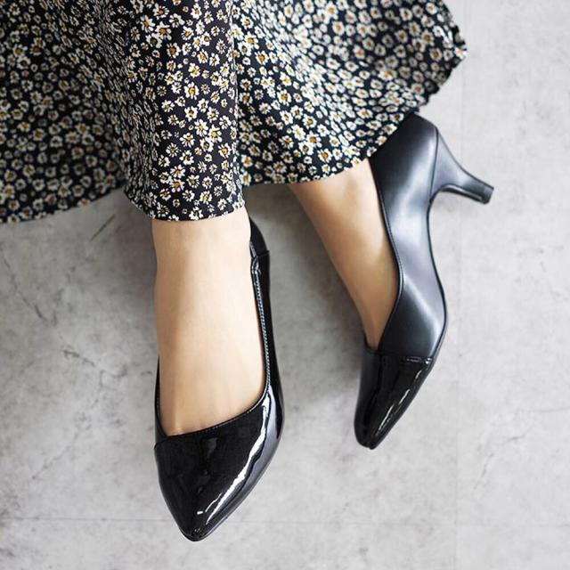 シューファンタジー（Shoe Fantasy）/日本製 シューファンタジー Shoe Fantasy 異素材切り替えパンプス 晴雨兼用 レイン