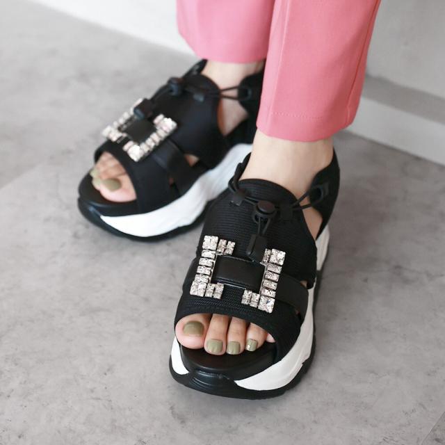 シューファンタジー（Shoe Fantasy）/シューファンタジー Shoe Fantasy ビジューバックル メッシュスポーツサンダル