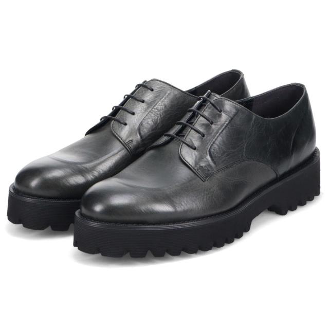 フープ ディ ドゥ（whoop−de−doo）/日本製 本革 厚底 外羽根 モカシン カジュアル フロッタージュ シューズ