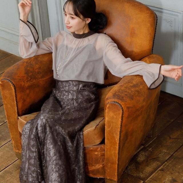 フォルムフォルマ（form forma）/【formforma別注】シアーボレロ×レースキャミワンピース/結婚式/パーティー