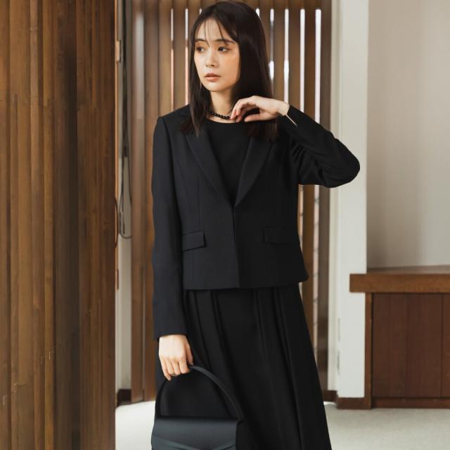 フォルムフォルマ（form forma）/【喪服・礼服】《日本製素材》テーラードジャケット＆ロングワンピース　ブラックフォーマル/ 卒入学式