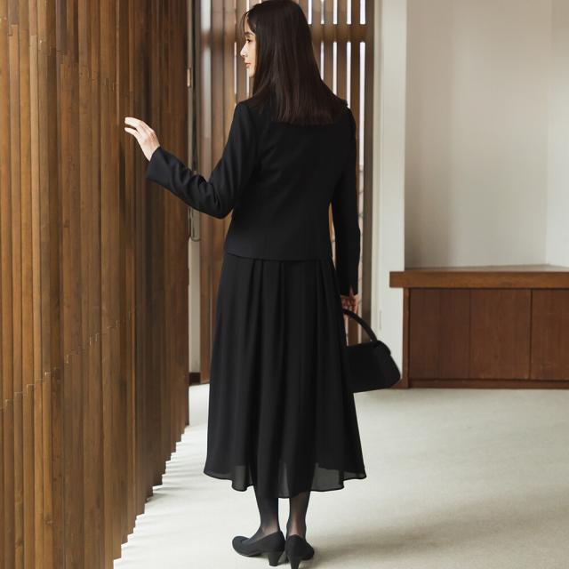 フォルムフォルマ（form forma）/【喪服・礼服】《日本製素材》テーラードジャケット＆ロングワンピース　ブラックフォーマル/ 卒入学式