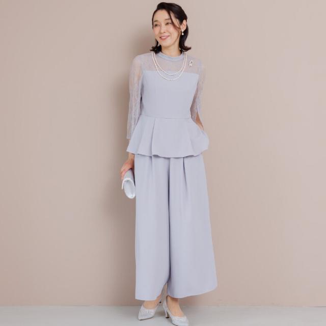フォルムフォルマ（form forma）/スリットスリーブ ペプラムブラウス×ワイドパンツ /セットアップ/結婚式/パーティー