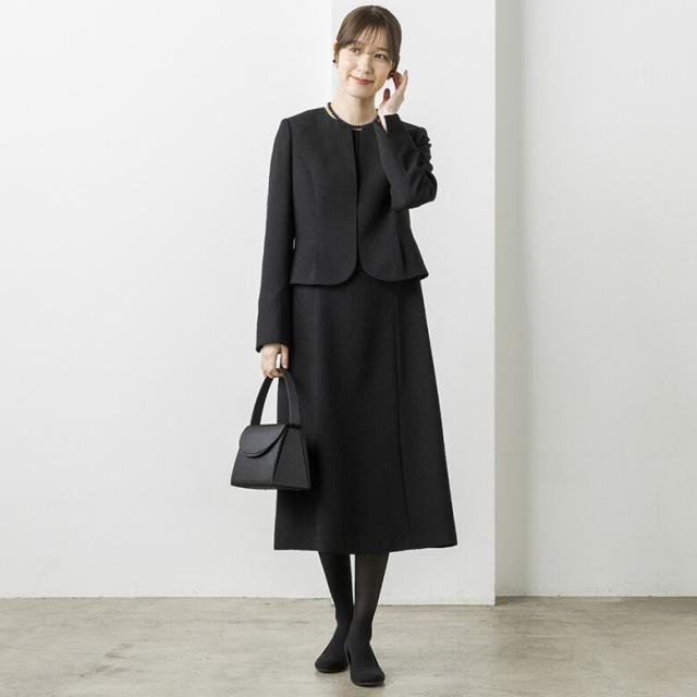 フォルムフォルマ（form forma）/【喪服・礼服】ノーカラージャケット＆フレアワンピース/卒業式/入学式/ブラックフォーマル