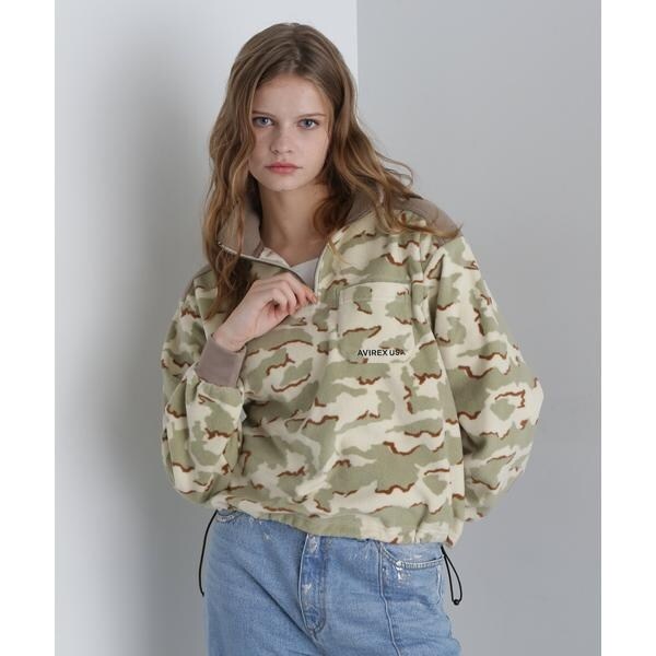 アヴィレックス（AVIREX）/《直営店限定》HALF ZIP FLEECE TOPS／ハーフジップフリーストップス