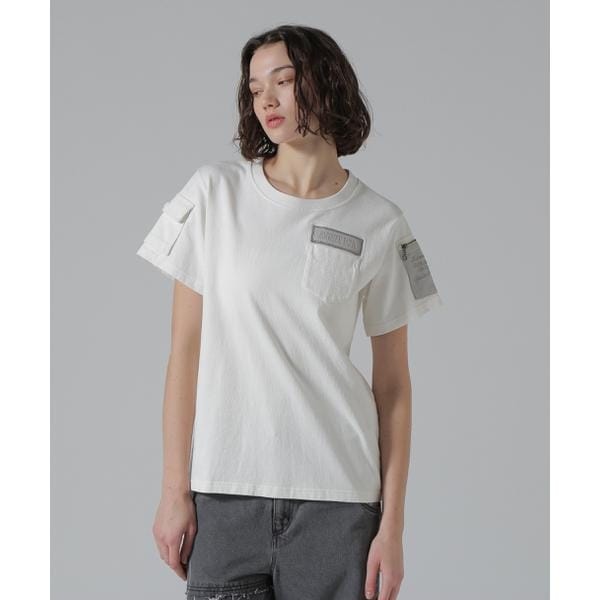 アヴィレックス（AVIREX）/《50th Anniversary》LEATHER PATCHED FATIGUE T−SHIRT／