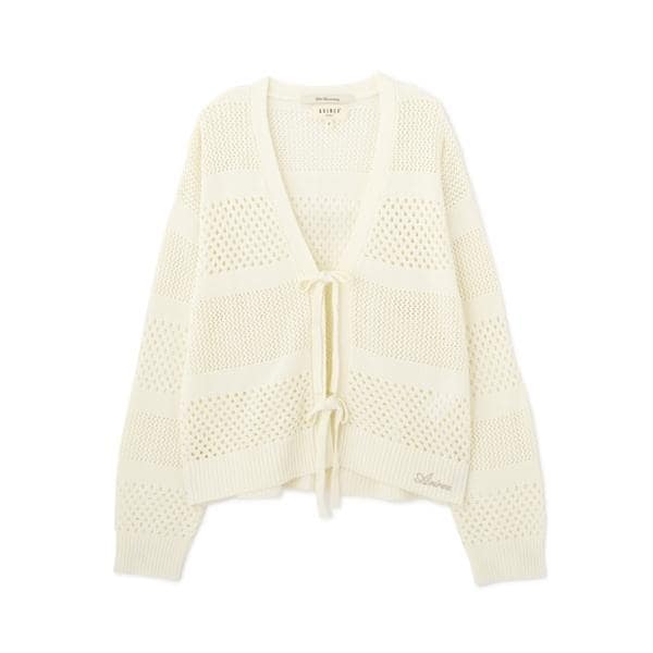 アヴィレックス（AVIREX）/《直営店限定》MACRAME RIBBON KNIT CARDIGAN／マクラメリボンニットカーディ