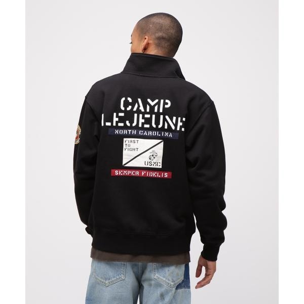 アヴィレックス（AVIREX）/《直営店限定》CAMP LEJEUNE PATCHED STAND ZIP SWEAT