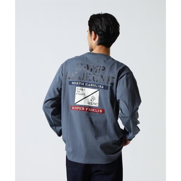 アヴィレックス（AVIREX）/CAMP LEJEUNE PATCHED L／S T−SHIRT