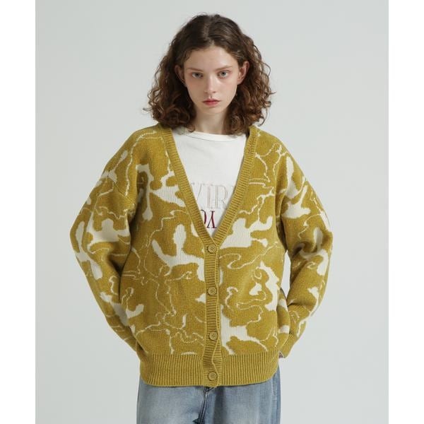 アヴィレックス（AVIREX）/《直営店限定》BOUCLE CAMO KINT CARDIGAN