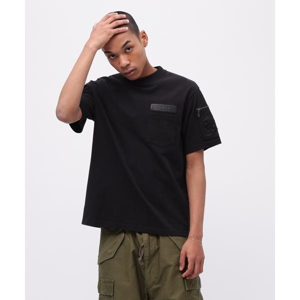 アヴィレックス（AVIREX）/《50th Anniversary》LEATHER PATCHED FATIGUE T−SHIRT