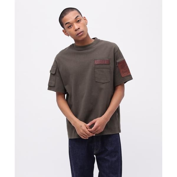 アヴィレックス（AVIREX）/《50th Anniversary》LEATHER PATCHED FATIGUE T−SHIRT