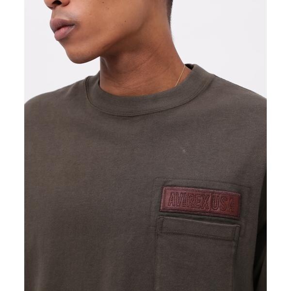 アヴィレックス（AVIREX）/《50th Anniversary》LEATHER PATCHED FATIGUE T−SHIRT
