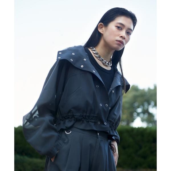 ショット（Schott）/Women’s／×RUMBLE RED／ランブルレッド／SLUB CHIFFON TRACK JAC