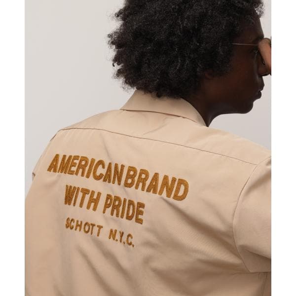 ショット（Schott）/TC WORK SHIRT”AMERICAN BRAND WITH PRIDE EMB”／刺繍ワーク