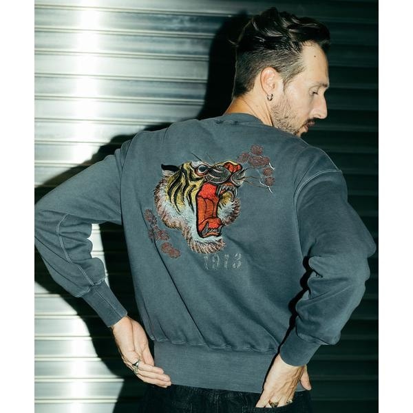 ショット（Schott）/SOUVENIR CREW SWEAT／スーベニア クルースウエット 顔虎