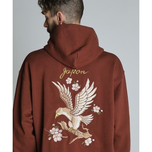 ショット（Schott）/EMB． CHERRY BLOSSOM JAPAN EAGLE HOODED SWEAT／チェリーブ