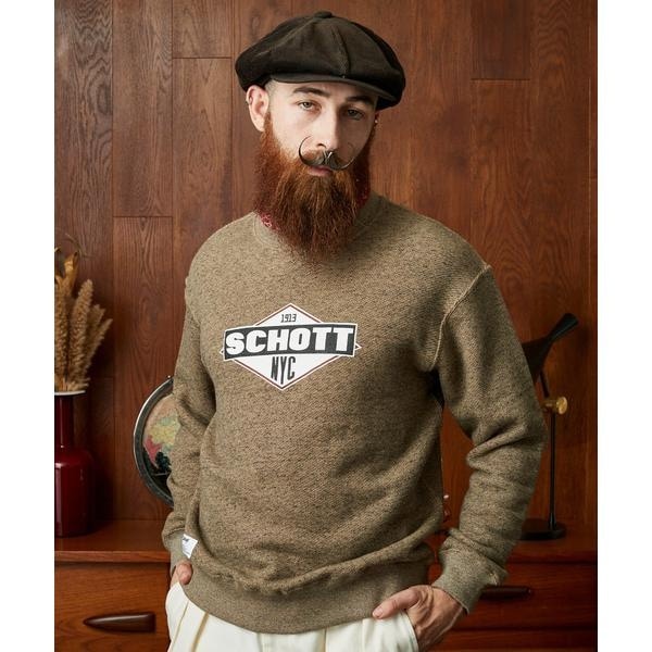 ショット（Schott）/SALT AND PEPPER SWEAT OG LOGO／ソルトアンドペッパー オージーロゴ