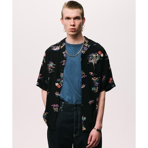 ショット（Schott）/×PJ／×パイナップルジュース／RAYON SHIRT ALOHALAND／レーヨンシャツ アロハラ