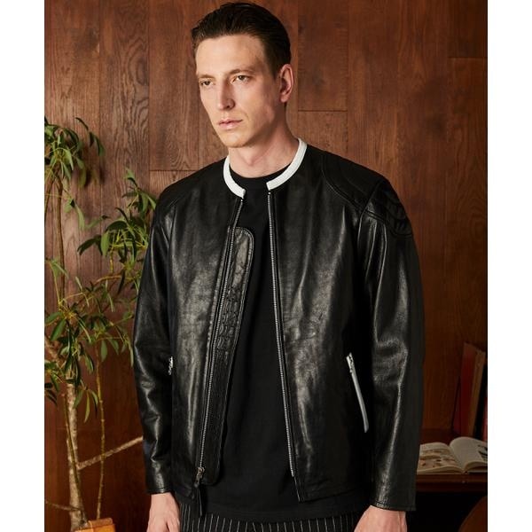 ショット（Schott）/NOCOLLAR RACING JACKET／ノーカラーレーシングジャケット