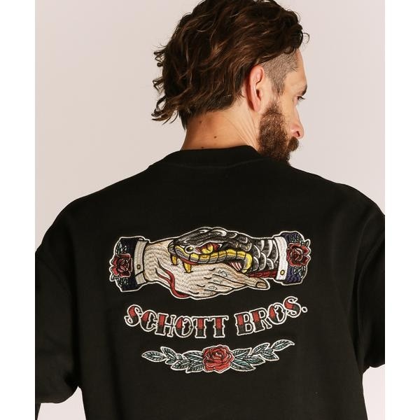 ショット（Schott）/SHAKE HAND SNAKE CREW SWEAT／シェイクハンドスネーク クルースウェット