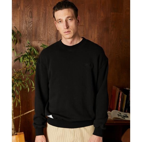 ショット（Schott）/LEATHER ELBOW PATCH SWEAT／レザー エルボーパッチ スウェット