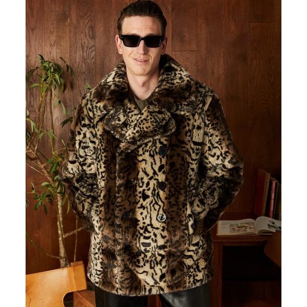 ショット（Schott）/LEOPARD FUR PEACOAT／レオパード ファーコート