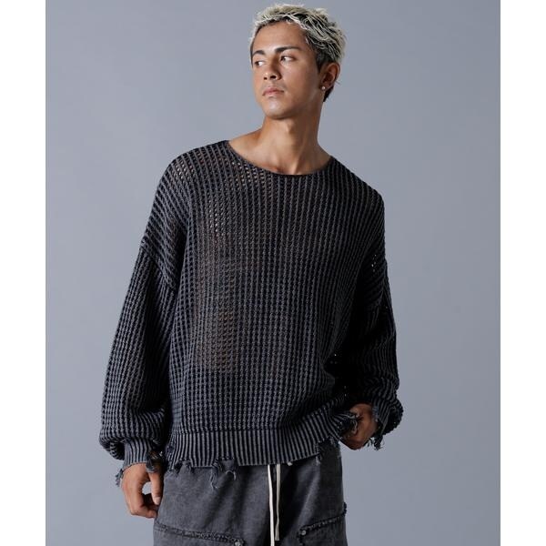 エルエイチピー（LHP）/DankeSchon／ダンケシェーン／CHEMICAL MESH KNIT CREWNECK