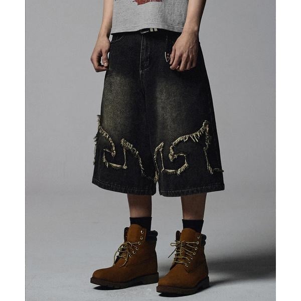 エルエイチピー（LHP）/NOT4NERD／ノットフォーナード／FLAME DENIM SHORTS