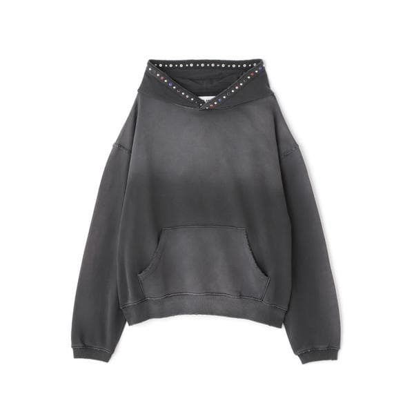 エルエイチピー（LHP）/WHITELAND／ホワイトランド／STUDS DAMAGE HOODIE