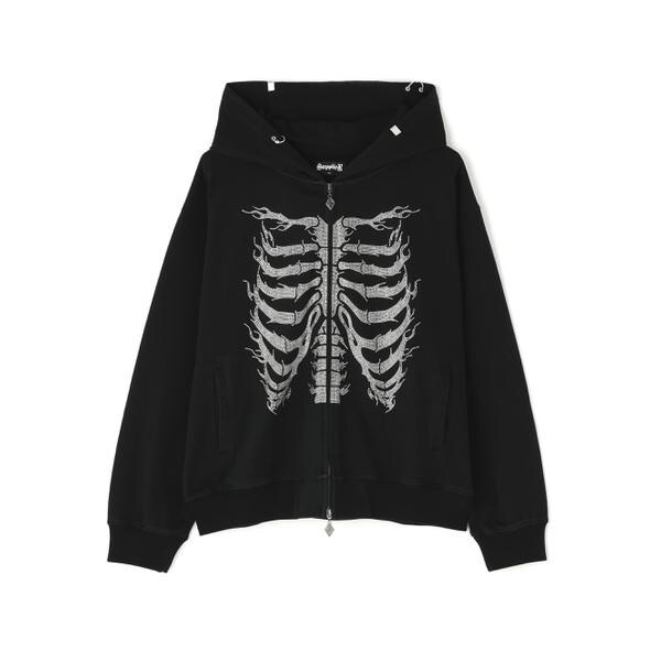 エルエイチピー（LHP）/SUPPLIER／サプライヤー／FIRE SKELETON RHINESTONE HOODIE