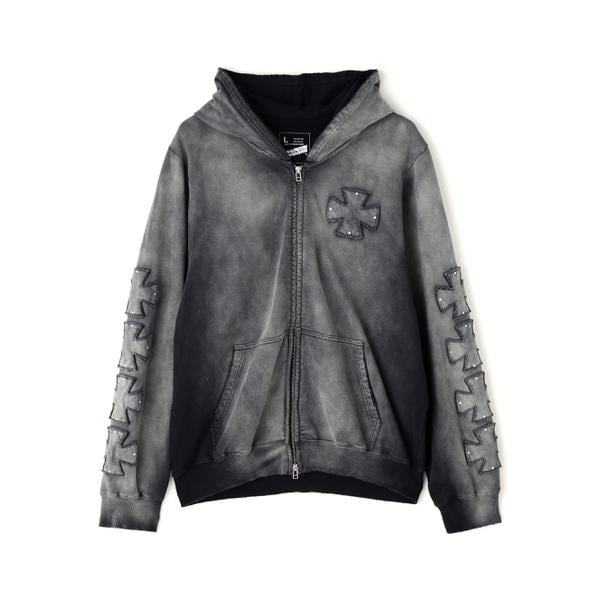 エルエイチピー（LHP）/DankeSchon／ダンケシェーン／SPRAY PIGMENT SWEAT ZIP HOODIE