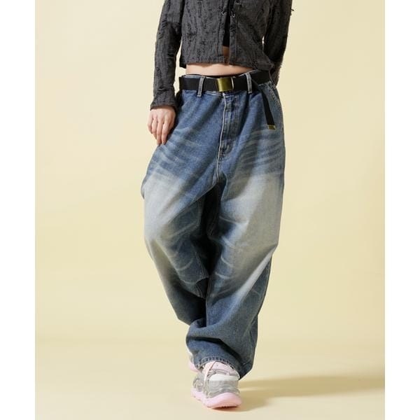 【NEW】エルエイチピー（LHP）/SIS／エスアイエス／Washed Denim Wide Pants Blue