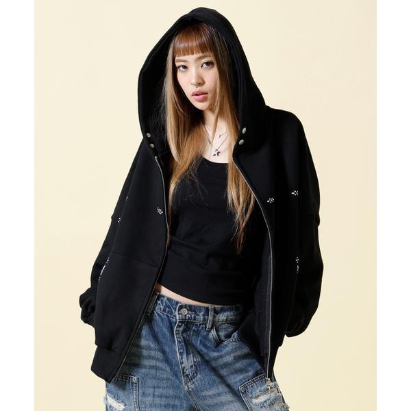 【NEW】エルエイチピー（LHP）/SIS／エスアイエス／Studs Zip Hoodie