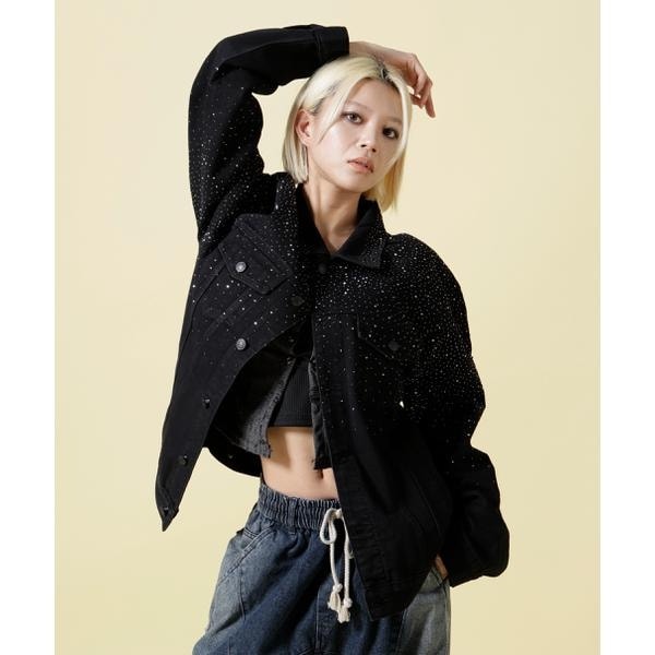 【NEW】エルエイチピー（LHP）/SIS／エスアイエス／LineStone Denim Jacket