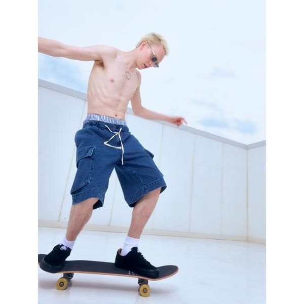 ビーバー（BEAVER）/B omnivore／ビーオムニボー　DENIM CARGO SHORTS デニムカーゴショーツ