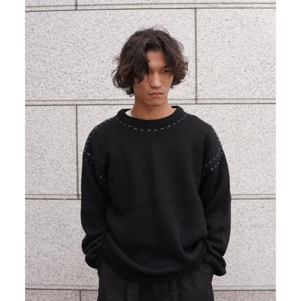 【NEW】ビーバー（BEAVER）/B omnivore／ビーオムニボー  アクリル起毛KNIT HAND CREW