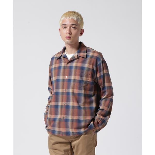 ビーセカンド（B’2nd）/MINEDENIM（マインデニム）TWN Check Open Collar L／S SH