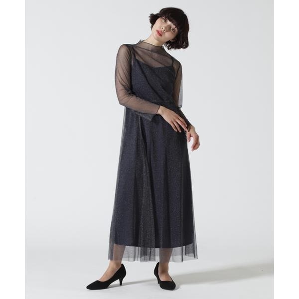 ビーセカンド（B’2nd）/kaene(カエン) ラメチュールメロウワンピース／100535