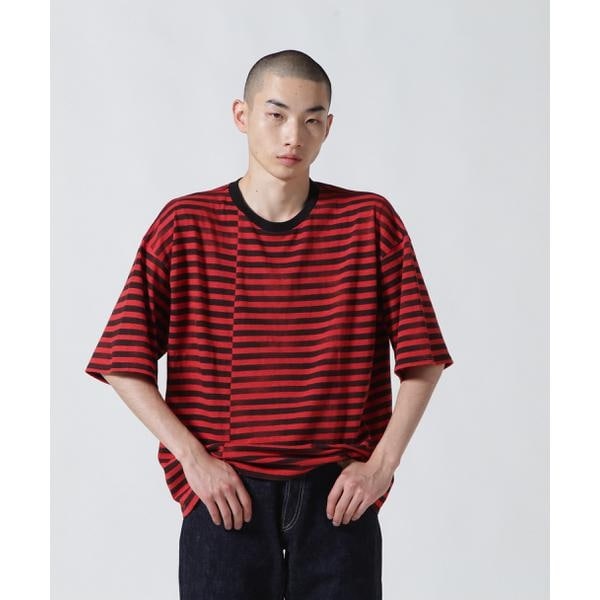 ビーセカンド（B’2nd）/MINEDENIM（マインデニム）Hazy Border Uneven Loose T−SH