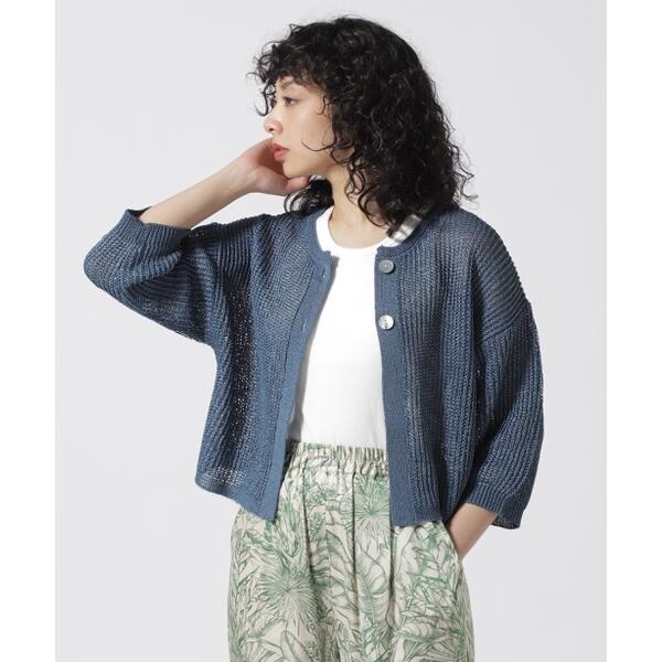 ビーセカンド（B’2nd）/DROIT BELLO（ドロイトベロ）ペーパータッチショートカーディガン