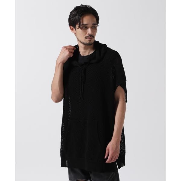 ビーセカンド（B’2nd）/MINEDENIM（マインデニム）Heavy Mesh Knit Nosleeve Big Hood