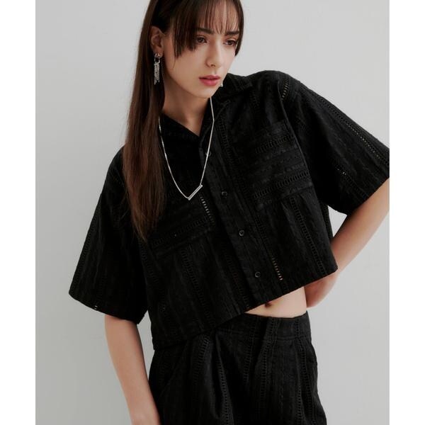 ビーセカンド（B’2nd）/Schott×RUMBLE RED（ショット×ランブルレッド）オリジナル刺繍半袖開襟シャ