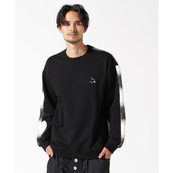 ロイヤルフラッシュ（ FLASH）/STUD MUFFIN／スタッドマフィン／シャギーチェックパッチワーク スエットシ