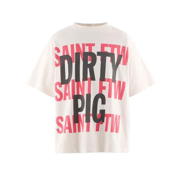 ロイヤルフラッシュ（ FLASH）/SAINT MICHAEL／セントマイケル／SS TEE DIRTY PIG WHITE