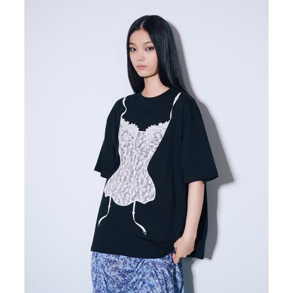 ロイヤルフラッシュ（ FLASH）/ANNA SUI NYC／アナ スイ エヌワイシー／ランジェリープリントBIG Tシャツ