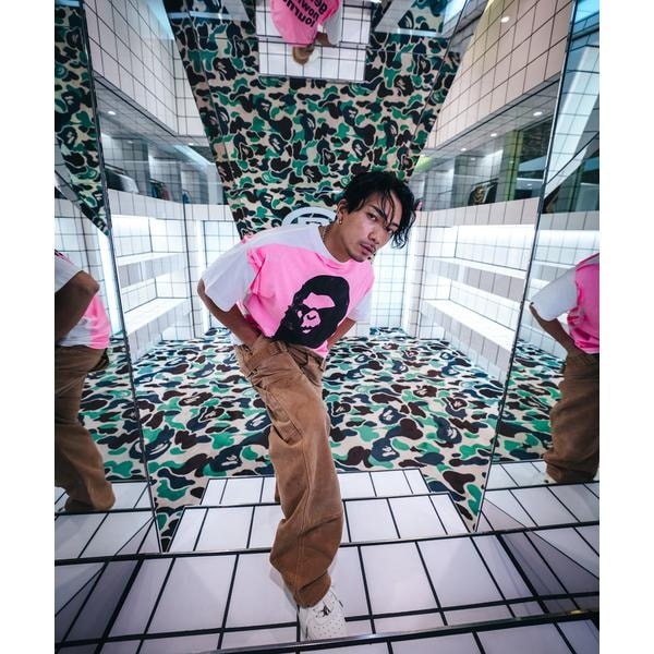 ロイヤルフラッシュ（ FLASH）/SAINT MICHAEL／セントマイケル／BAPE_SS TEE／HANDPRINT／WHITE×